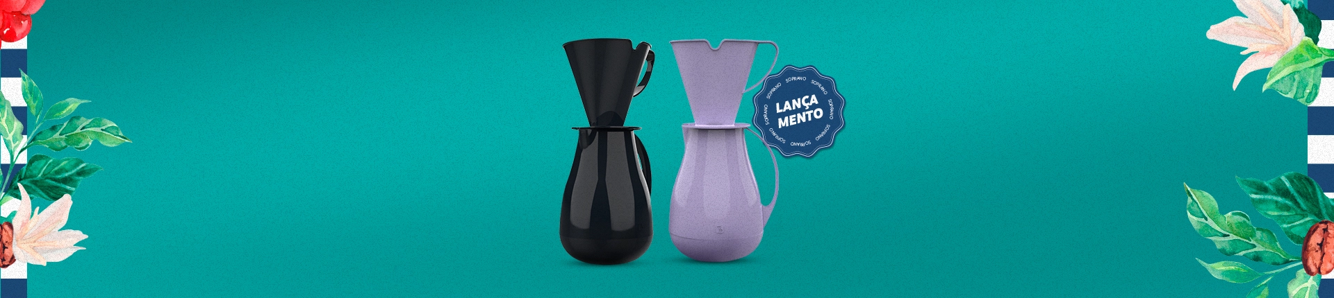 Uma novidade com aroma de vendas: bule térmico Sonetto 1L + suporte para filtro da Soprano